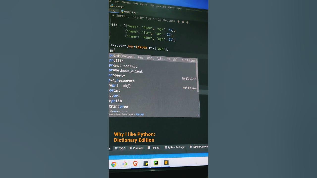 Sorting a Dictionary in Python in 5 Seconds - YouTube