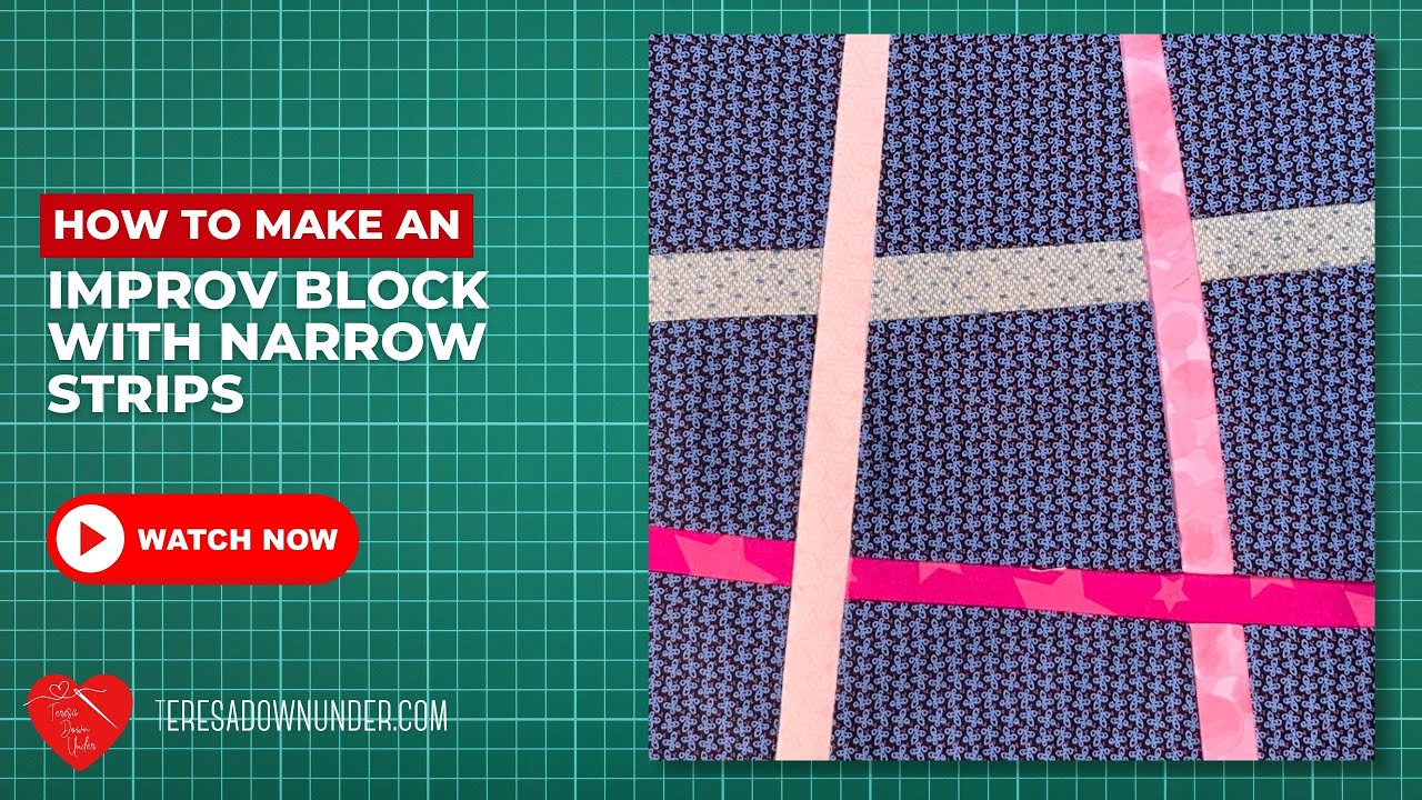 How to make an improv block with narrow strips - YouTube
