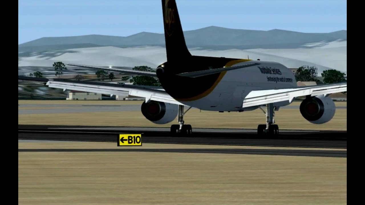 FSX - UPS 757 steep take off from Aukland - YouTube