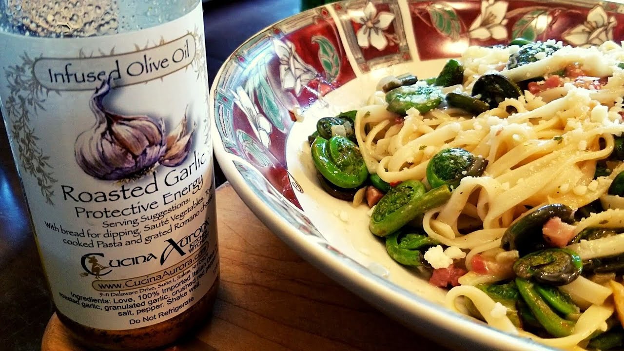 Fiddlehead Pancetta Pasta - YouTube