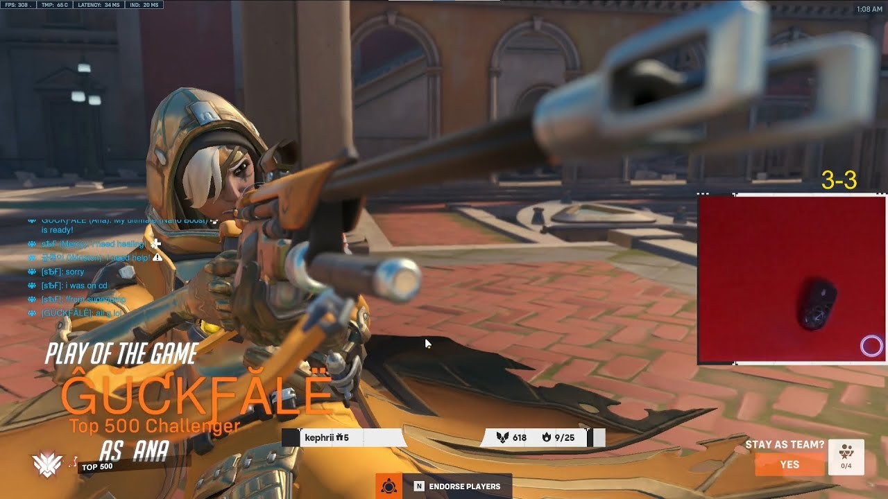 Potg Gale Adelade Top 500 Ana Overwatch 2 Season 4 Gameplay Youtube