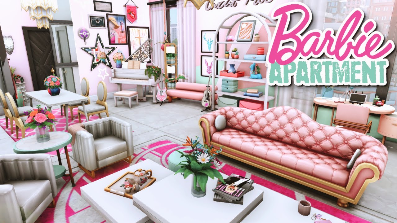 BARBIE DREAM APARTMENT 🎀 The Sims 4 Apartment Renovation || Speed Build ...