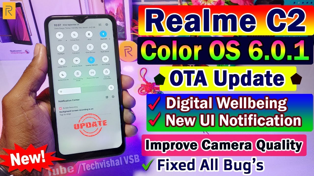 Realme C2 New Color OS 6.0.1 OTA Update September | Notification Icons ...