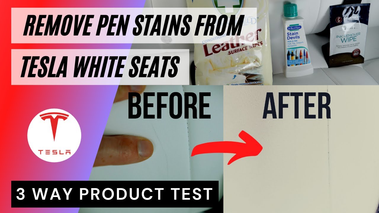 How to remove pen stains from white Tesla seats - YouTube