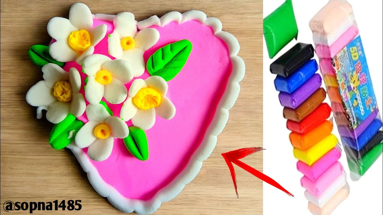 How To Beautiful Mini Flower Showpiece With Clay // @sopna1485 - YouTube
