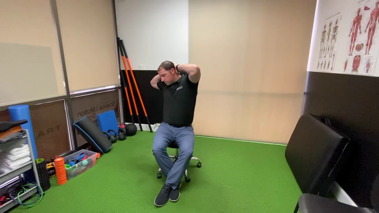 Seated Thoracic Rotation/Sidebend with Breathing - YouTube