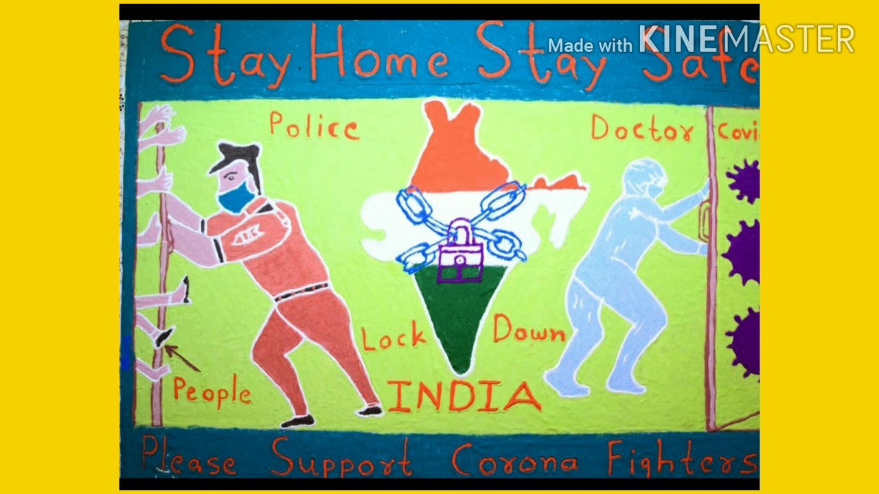 Lockdown rangoli corona rangoli - YouTube