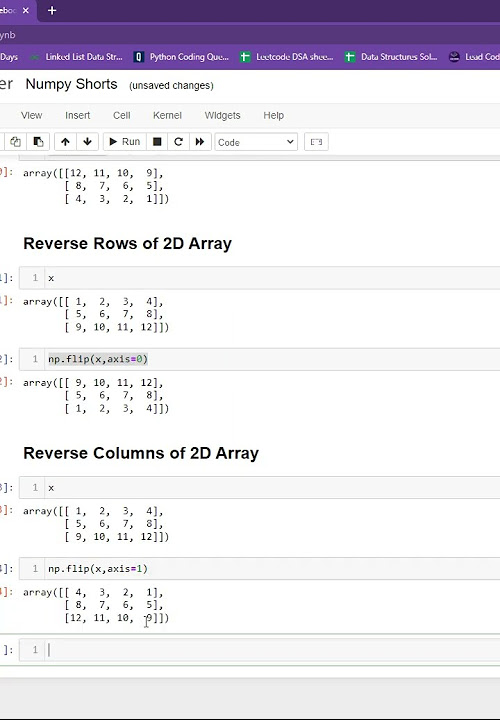 How to Reverse Column of 2D Array in Numpy - YouTube