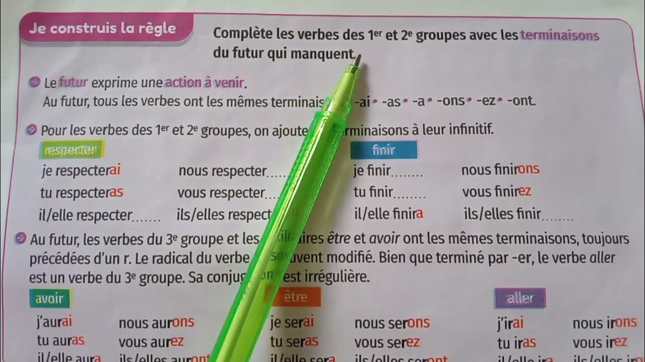 Mes apprentissages en français 6 ème AEP, conjugaison, le futur des ...