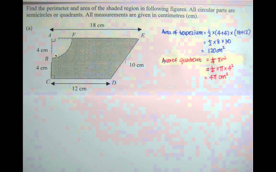 Area & Perimeter of Plane Figures - Practice Q4a Final - YouTube