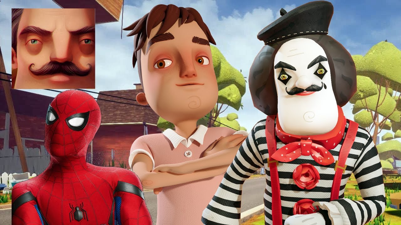Hello Neighbor - New Secret Neighbor Shrek Mime Aaron Spider-Man ...