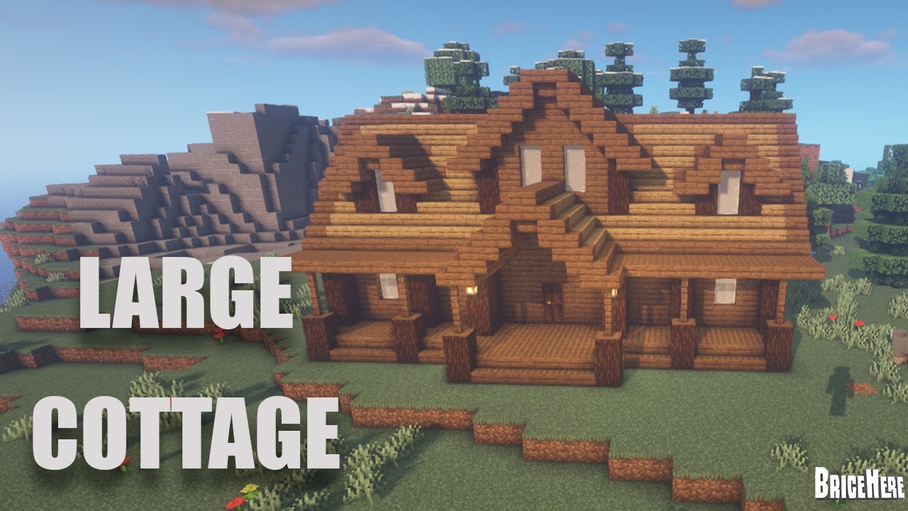 How to build a Large Cottage House in Minecraft - YouTube