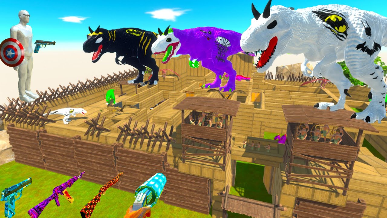 TEAM T-REX vs ALL DINOSAURS DEATH CLIMB - Animal Revolt Battle ...