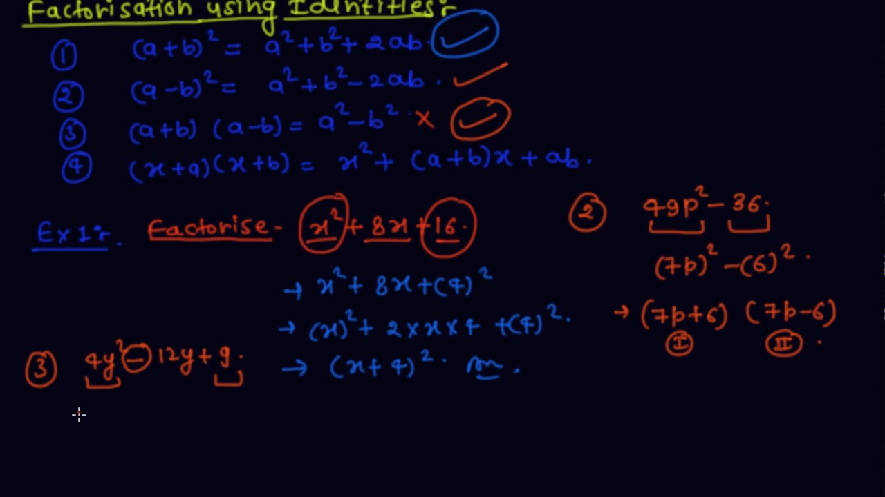 Factorisation Using Identities Class 8 Mathematics Factorisation factorisation-using-identities-class-8-mathematics-factorisation