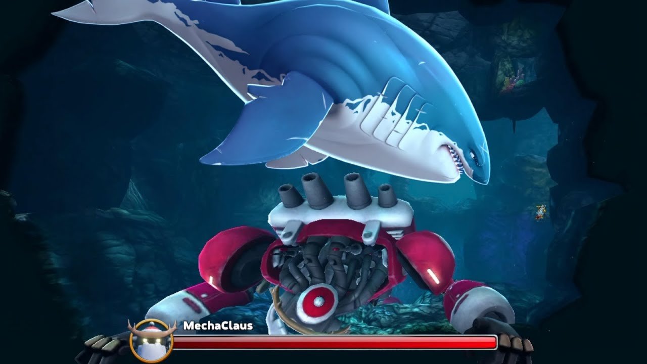 NEW GIANT MONSTER GREAT WHITE SHARK VS MECHA CLAUS BOSS - Hungry Shark ...