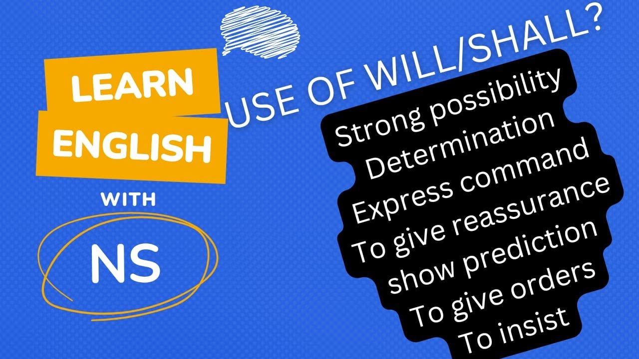 learn Uses of Will and Shall | Will for simple futurity | ESL - YouTube