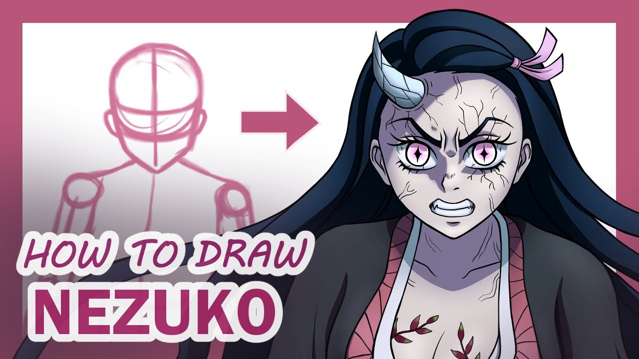 How to Draw Demon NEZUKO from Demon Slayer | Step by Step Drawing ...