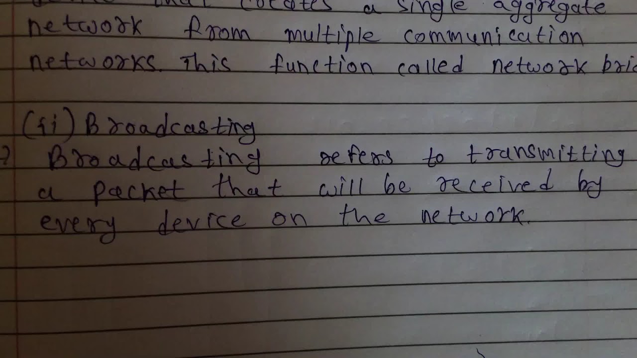 Define broadcasting in computer networking | Answers - YouTube