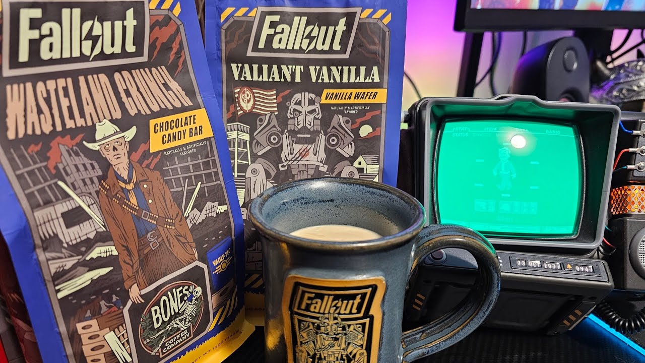 Fallout X Bones Coffee Collab! Valiant Vanilla & Wasteland Crunch - YouTube