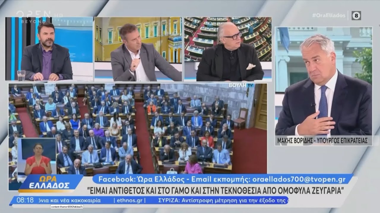 Βορίδης για γάμο ομοφυλόφιλων: «Διαφωνώ και αν υπάρξει κομματική ...