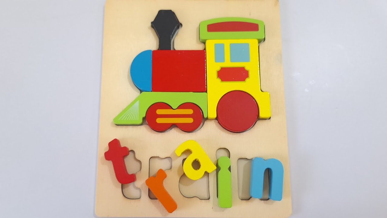 Train Wooden Puzzle Game | Learn to Spell Word "Train" Video for ...