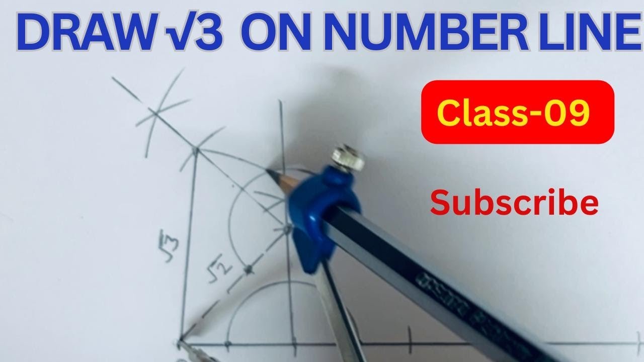 DRAW √3 ON NUMBER LINE | Draw root 3 on number line | CLASS-09 | number ...