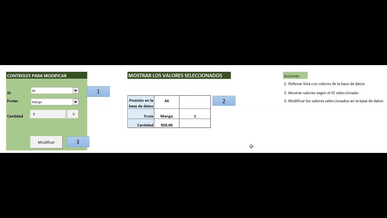 Modificar registros con controles de formularios en Excel-VBA - YouTube