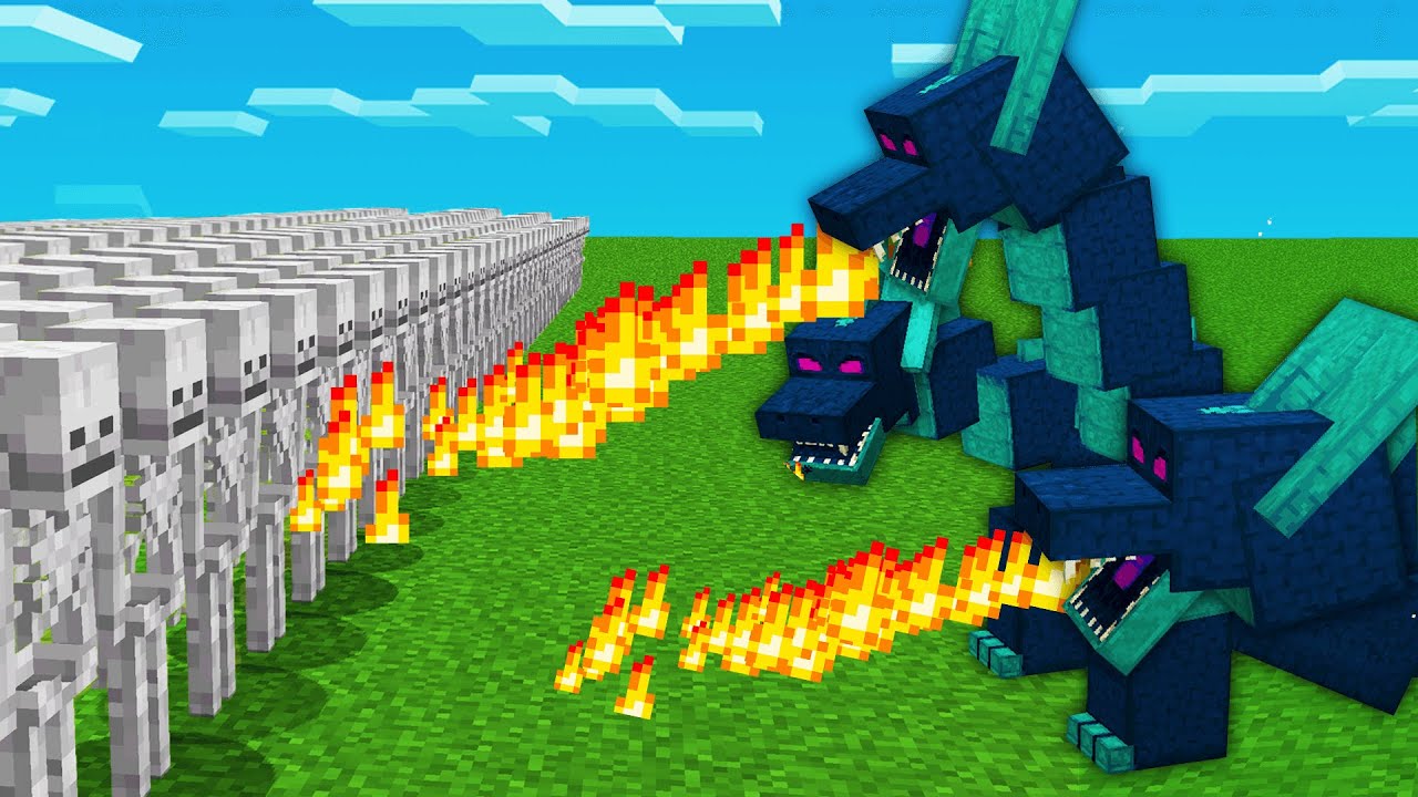 1000 SKELETONS vs MUTANT DRAGON (Minecraft Mob Battle) - YouTube