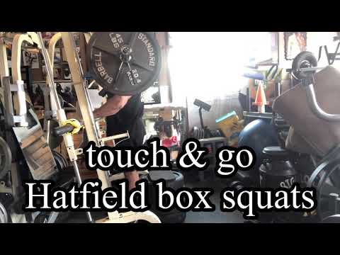 Hatfield Box Squats with my SSB! Team I Can! Can You? - YouTube