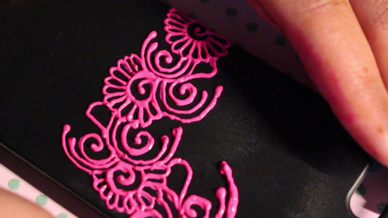 HOW TO DECORATE A PHONE CASE WITH HENNA - YouTube