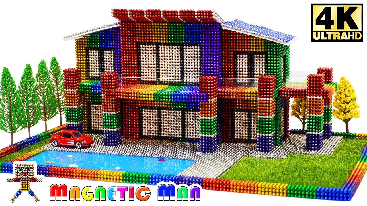 DIY - How To Build Mansion From Magnetic Balls Satisfaction 100% (ASMR ...