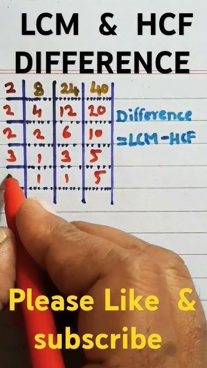 HOW TO SOLVE DIFFERENCE BETWEEN LCM AND HCF? - YouTube