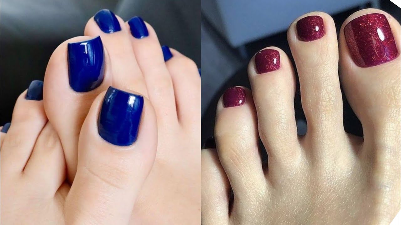 Latest and trendy nails freshly done shiny toe nails pedicure colors ...