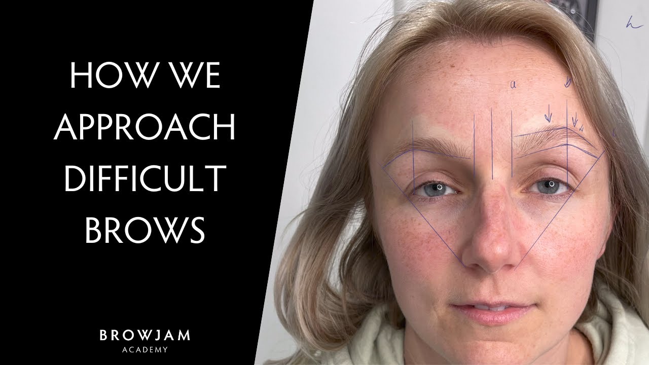 Microblading unsymmetrical brows - full tutorial - YouTube