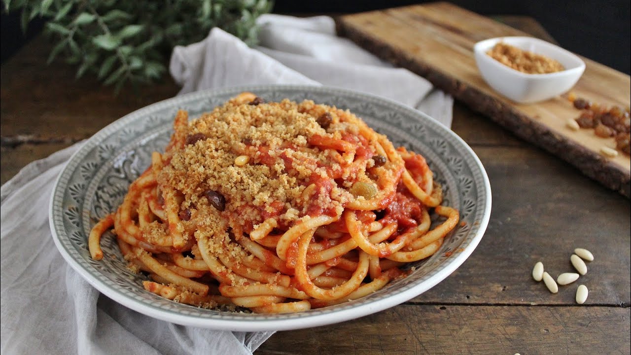 PASTA C'ANCIOVA, ricetta tipica siciliana - YouTube