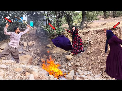 Husband's anger after first wife sets second wife's clothes on fire