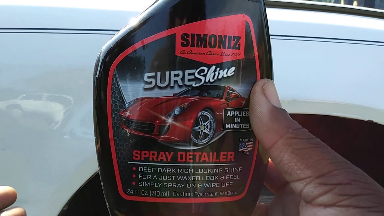 Simoniz sure shine spray detailer test review on white paint job - YouTube
