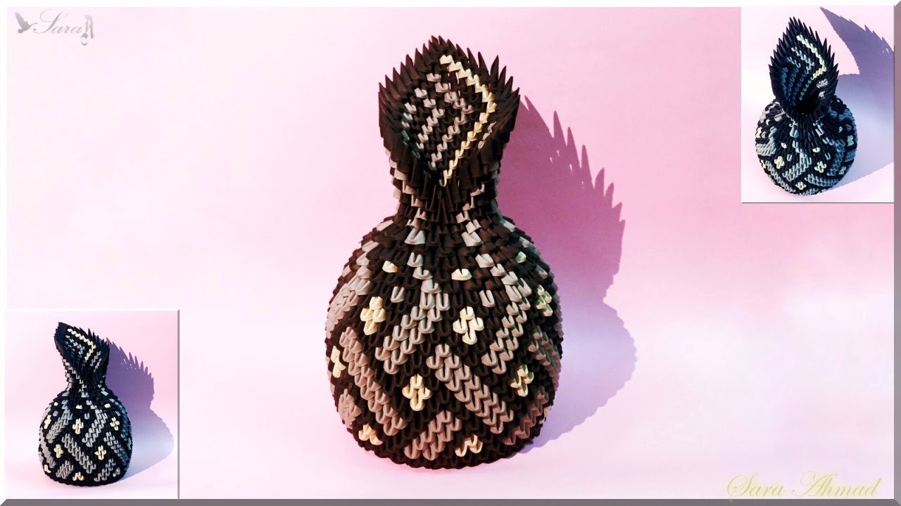 How to make 3d origami vase 42 - part 2 - YouTube