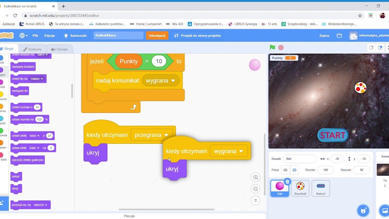 Kulkoklikacz projekt scratch klasa 6 - YouTube