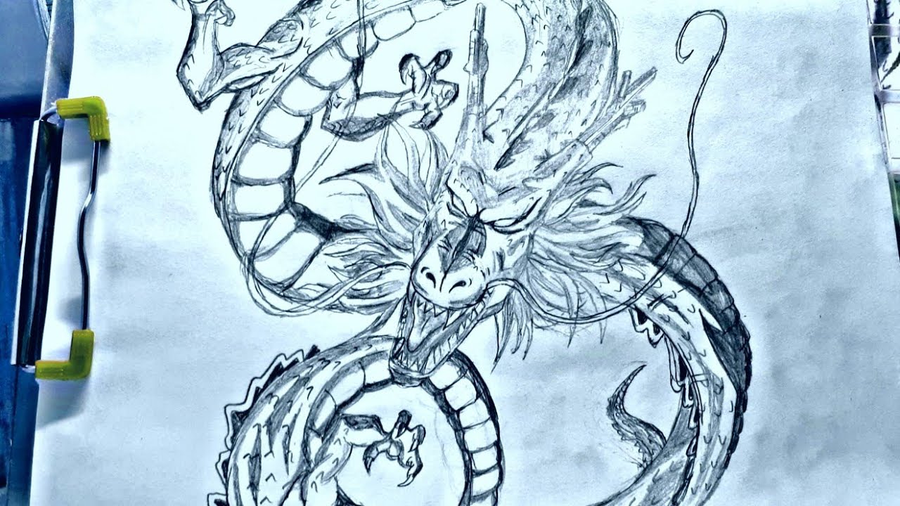 SHENRON SKETCH | How to draw shenron sketch - YouTube