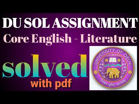 Du sol core English literature assignment solved b.com solution with ...