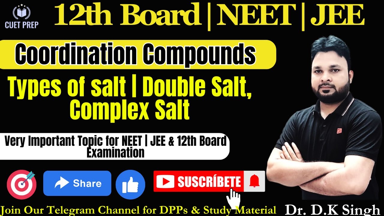 #1 Coordination Compound | Type of Salt | Double Salt | Complex Salt ...