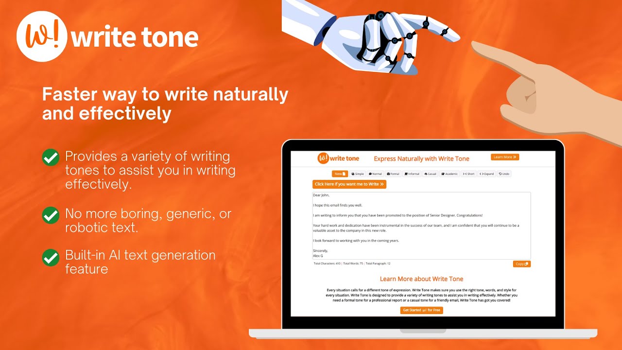 Write Tone - Express Naturally | AI writing assistant tool - YouTube