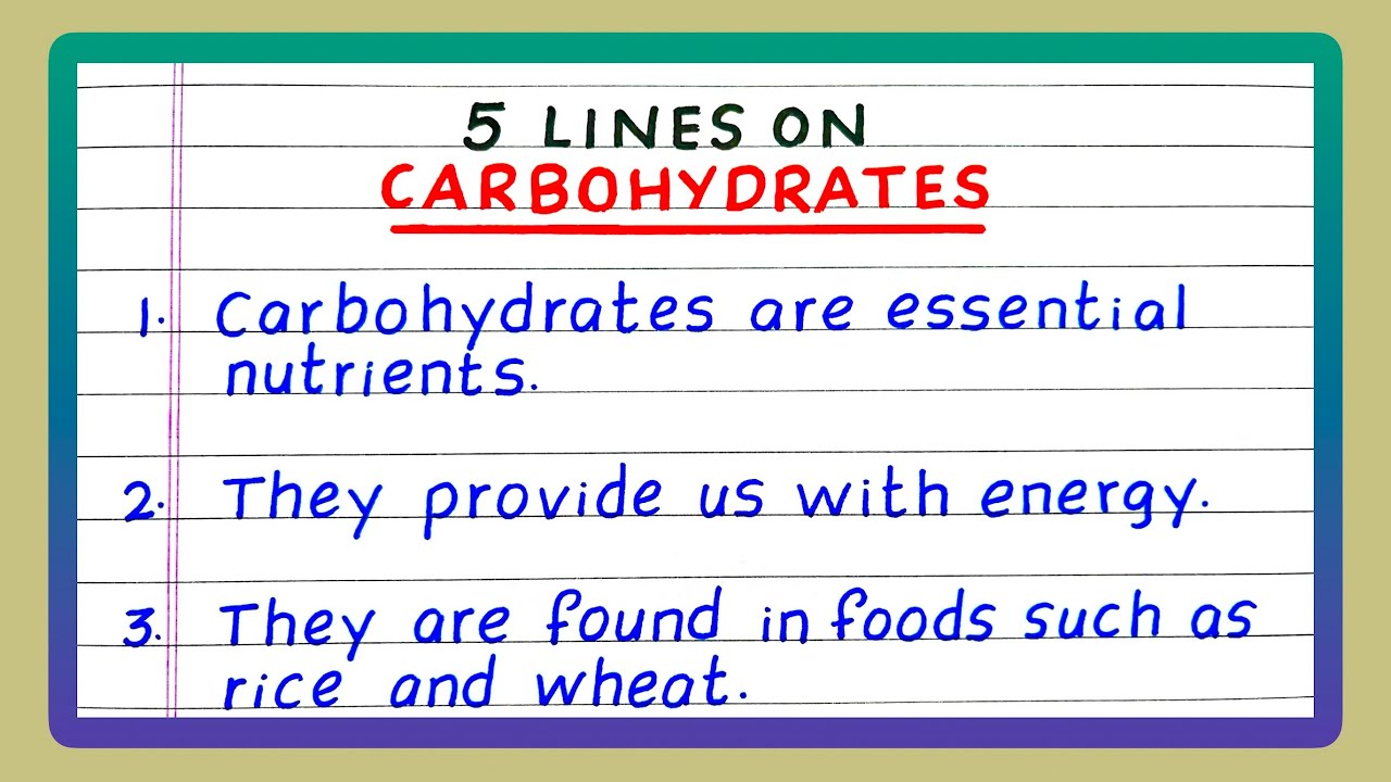 Few Lines on Carbohydrates | Five Lines on Carbohydrates | Write about ...