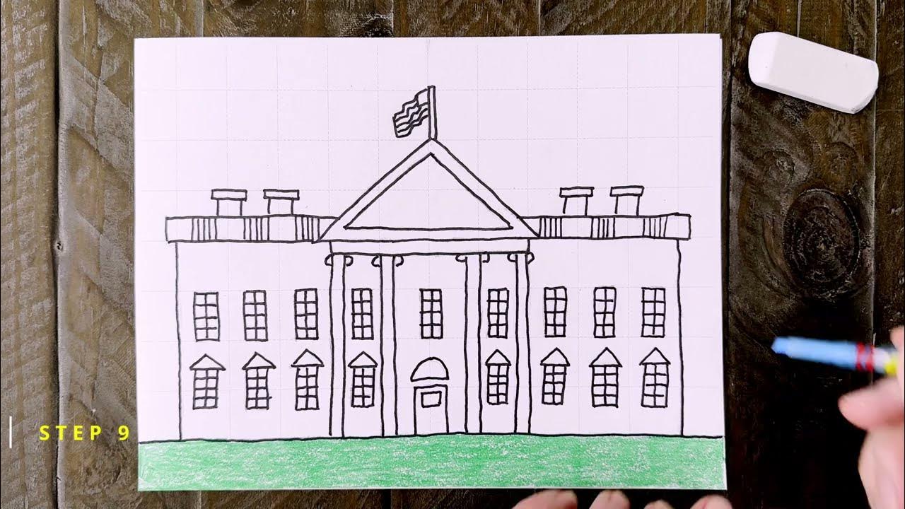 How to Draw the White House - YouTube