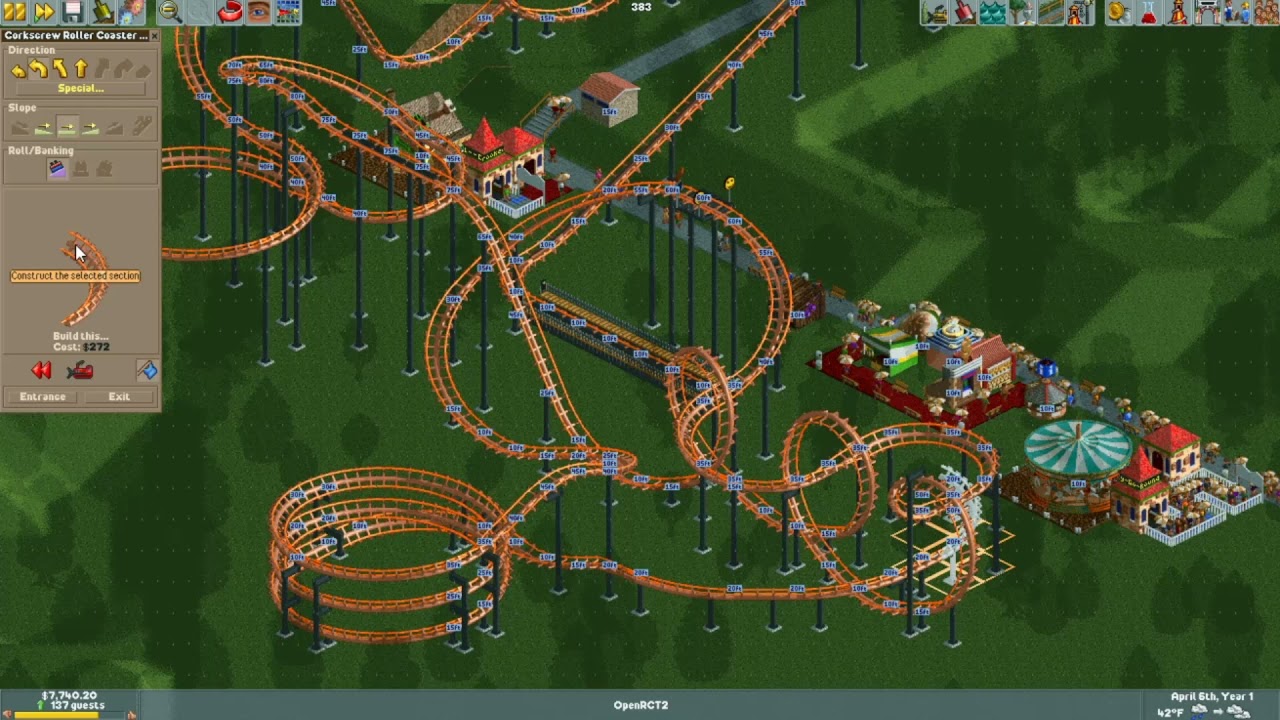 OpenRCT2 - VJ's Scenario Pack - Mercy Fields Year 1 - YouTube