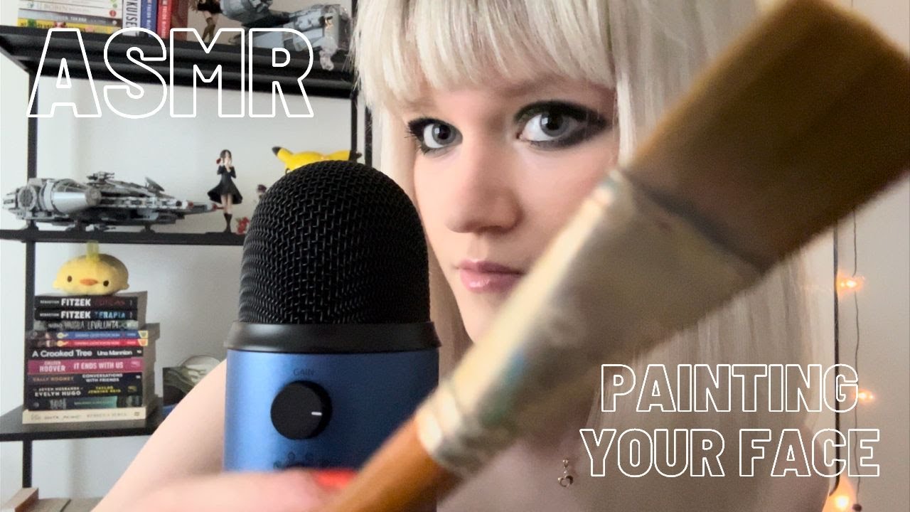 ASMR painting your face 🎨🖌️ (up-close whispering, repeating words ...