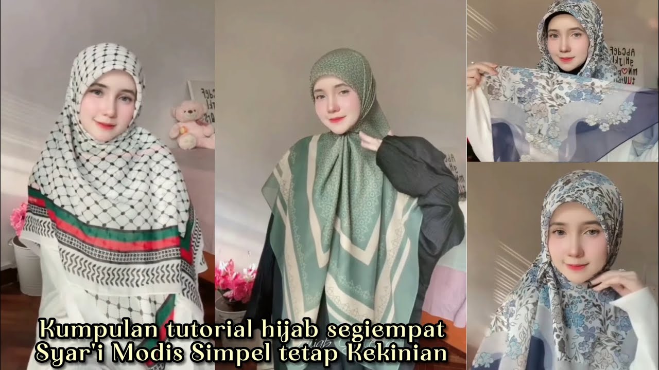 Kumpulan Tutorial Hijab Segi Empat Menutup Dada Simple untuk Ke ...