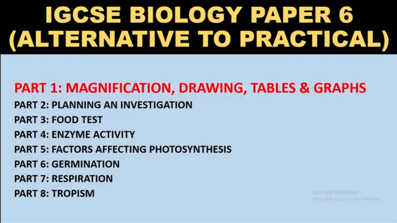 IGCSE Biology Paper 6 Alternative to Practical Part 1 - YouTube