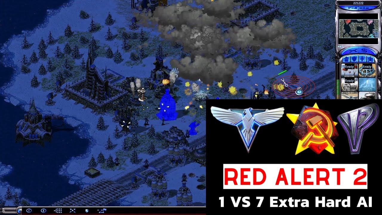 Red Alert 2 Yuri's Revenge I Arctic Circle Map I 1 America vs 7 Yuri ...